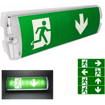 LED EMERGENCY LIGHT BULKHEAD EXIT SIGN MAINTAINED OR NON MAINTAINED ...
