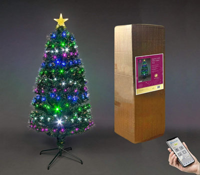 LED Fibre Optic Smart Christmas Tree Bluetooth Xmas Home Decorations ...