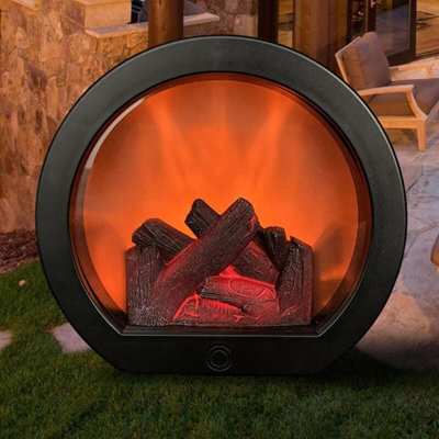 Led Fireplace Lantern, Fake Fire Flame Light Log, Usb Charge/Battery ...