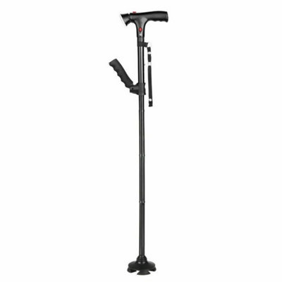 LED Foldaway Walking Stick/Cane/Mobility Aid Ergonom Height Adjustable ...