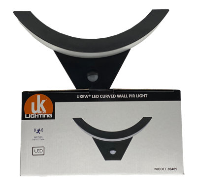 LED Garden Wall Light with PIR Motion Sensor, IP54 Waterproof Curved ...