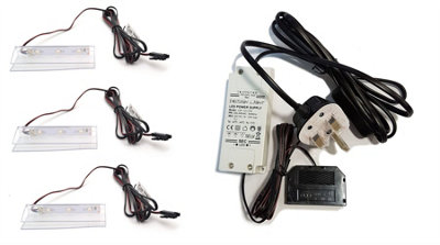 LED Glass Clips Strip Link Bar Light for Shelf Set - Light Colour Warm ...