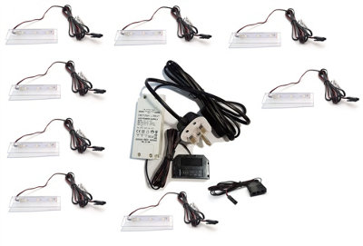 LED Glass Clips Strip Link Bar Light for Shelf Set - Light Colour White ...