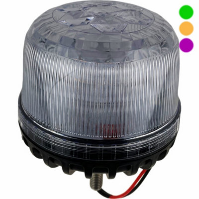 LED Green Amber Purple Flashing 3 Colour Light Beacon Bolt On 12v/24v
