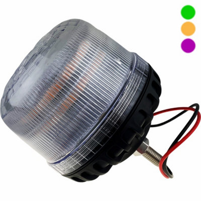LED Green Amber Purple Flashing 3 Colour Light Beacon Bolt On 12v/24v