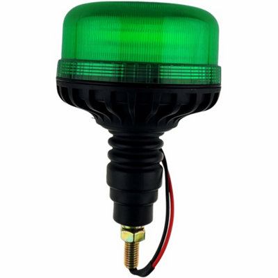 LED Green Flashing Compact Light Beacon Bolt On 12v/24v