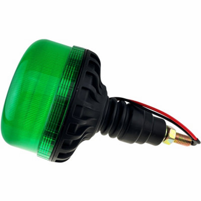 LED Green Flashing Compact Light Beacon Bolt On 12v/24v