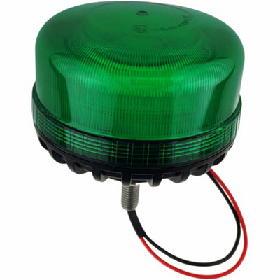 LED Green Flashing Compact Light Beacon Bolt On 12v/24v
