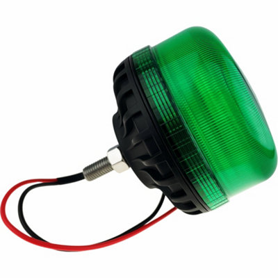 LED Green Flashing Compact Light Beacon Bolt On 12v/24v