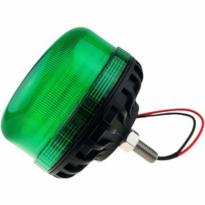 LED Green Flashing Compact Light Beacon Bolt On 12v/24v