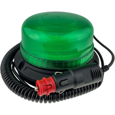 LED Green Flashing Compact Light Beacon Magnetic 12v/24v