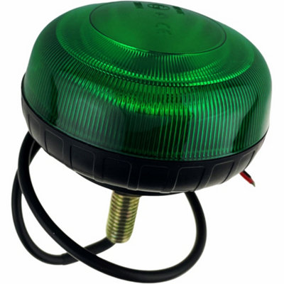 LED Green Flashing Economy Micro Beacon Bolt On 12v/24v