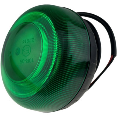 LED Green Flashing Economy Micro Beacon Bolt On 12v/24v