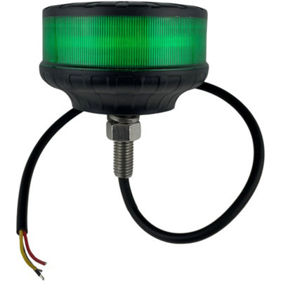 LED Green Flashing Micro Light Beacon Bolt On 12v/24v