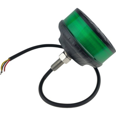 LED Green Flashing Micro Light Beacon Bolt On 12v/24v