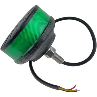 LED Green Flashing Micro Light Beacon Bolt On 12v/24v