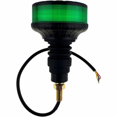 LED Green Flashing Micro Light Beacon Flexi Bolt On 12v/24v