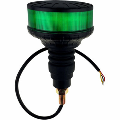 LED Green Flashing Micro Light Beacon Flexi Bolt On 12v/24v
