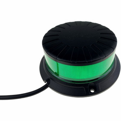 LED GREEN FLASHING MICRO LIGHT BEACON MAGNETIC 12V/24V