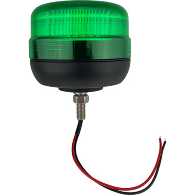LED Green Flashing Standard Light Beacon Bolt On 12v/24v