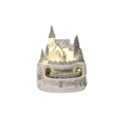 LED Light Up White & Silver Winter Scene Animated Christmas Decoration