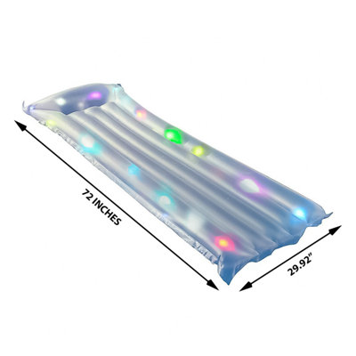 LED Lighted Inflatable Swimming Pool Float Jilong Air Mattress Beach Lilo