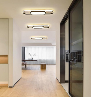 LED Linear Ceiling Lights Black Flush Mount Ceiling Lighting 70cm(3 ...