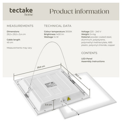 LED Panel Light Lucerna - warm white, ultra-slim, ceiling and wall ...