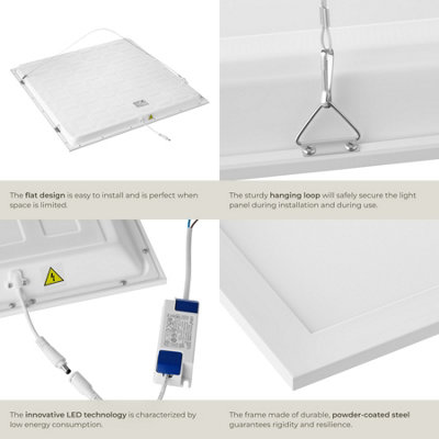 LED PANEL LIGHT LUCERNA - WARM WHITE, ULTRA-SLIM, CEILING AND WALL ...
