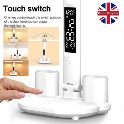 LED Reading Study Desk Lamp Double-Head Foldable Table Night Light Dimmable
