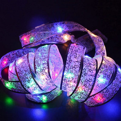 LED ribbon shape fairy lights - Multicoloured 2 Lengths