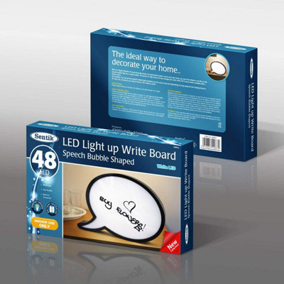 LED Speech Bubble Board for Writing Custom Messages, Light-Up Creative ...