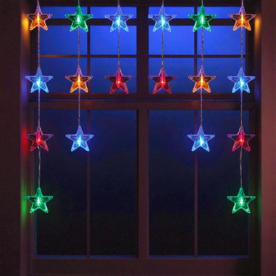 LED Star Curtain Hanging String Lights