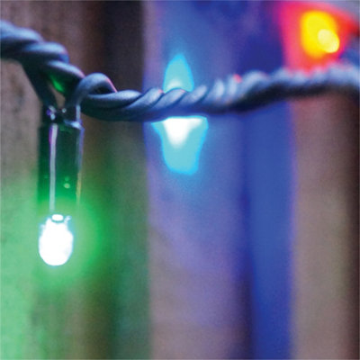 Led String Lights Black Rubber RGBY Flash 20M