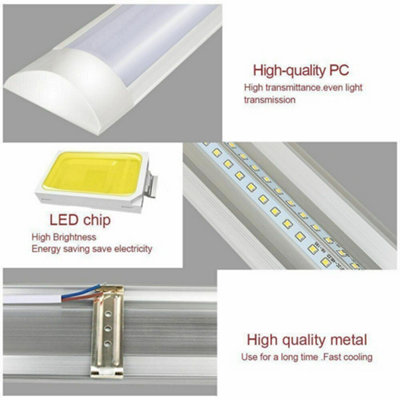 LED Strip Lights Batten Tube Light Office Shop Garage Ceiling Lamp Daylight