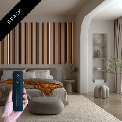 LED strip lights for acoustic slat wall panels - COOL Tone. 5 Pack 2.4m