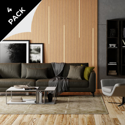 LED strip lights for acoustic slat wall panels - WARM Tone. 4 Pack 2.4m