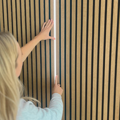 LED strip lights for acoustic slat wall panels - WARM Tone. 6 Pack 2.4m