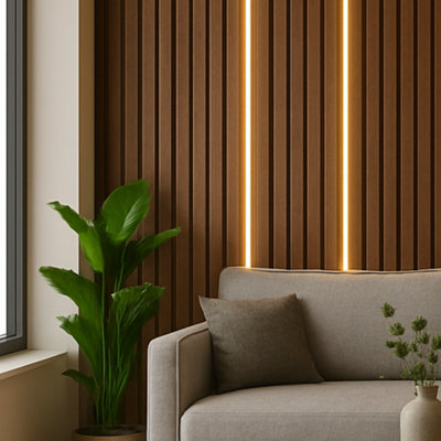 LED strip lights for wood slat wall panels x1 Black strip 2.4m cuttable ...