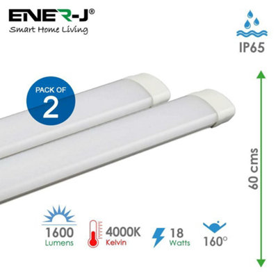 LED Triproof Batten IP65 18W 60cms 4000K (Pack of 2 units)