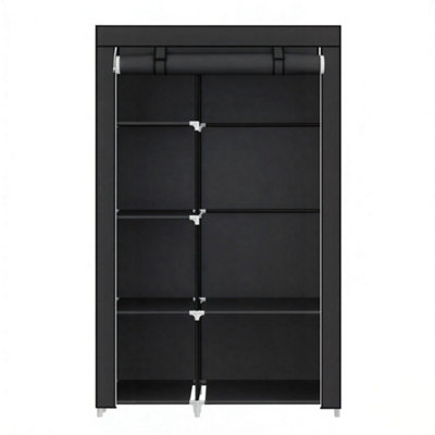 LEDREM Portable Closet Organizer with 6 Shelves And Hanging Rail, Non ...