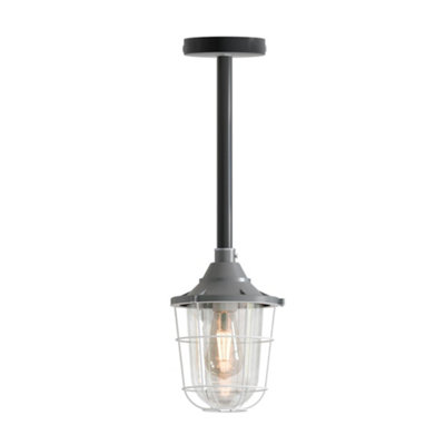 LEDSONE Conduit Pendant Light Kit Industrial Farmhouse Black Steel E27 ...