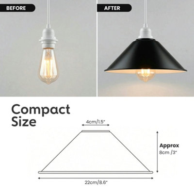 LEDSONE industrial Vintage Metal Cone shaped Pendant light Lamp Shade ...