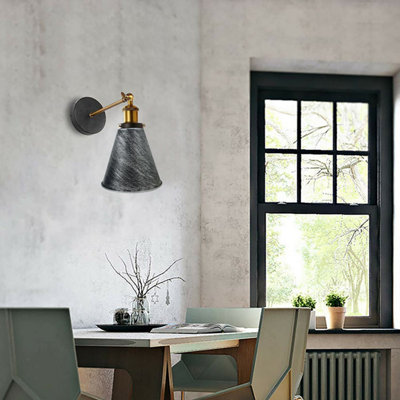 LEDSone Modern Brushed Silver Ceiling Light Shade 18cm Metal Pendant ...