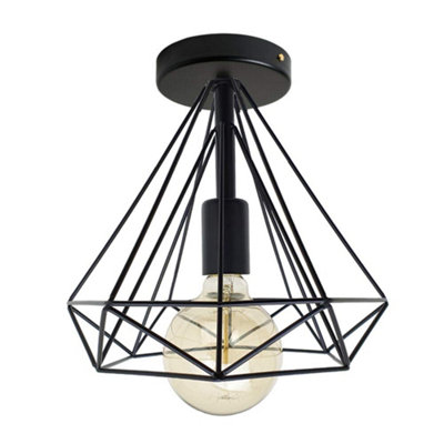 LEDSone Modern Cage Ceiling Light Fitting Geometric Metal Industrial ...