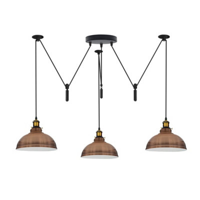 LEDSone Modern Curvy Copper Spider 2m Pendant Light 3 Arm Ceiling ...
