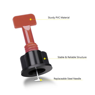 LEDSone Red Tile Leveling System Kit 100pcs Wedge Spacers with Reusable ...