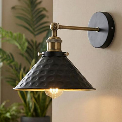 LEDSONE VINTAGE BLACK WALL SCONCE WITH 180 DEGREE ADJUSTABLE ARM FOR ...