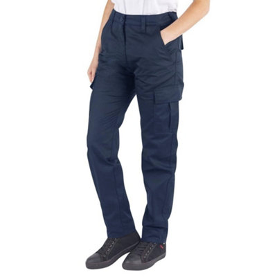 Lee Cooper Workwear Ladies Classic Cargo Work Trouser, Navy, 10 (30 ...