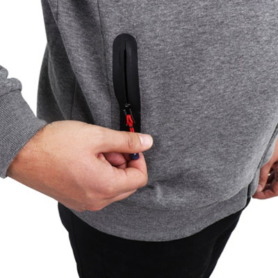 Lee Cooper Workwear Mens Thermal Hooded Sweater, Grey, L